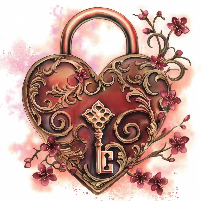 11 Heart Shaped Lock Clipart Bundle, Infinite Love Illustrations ...
