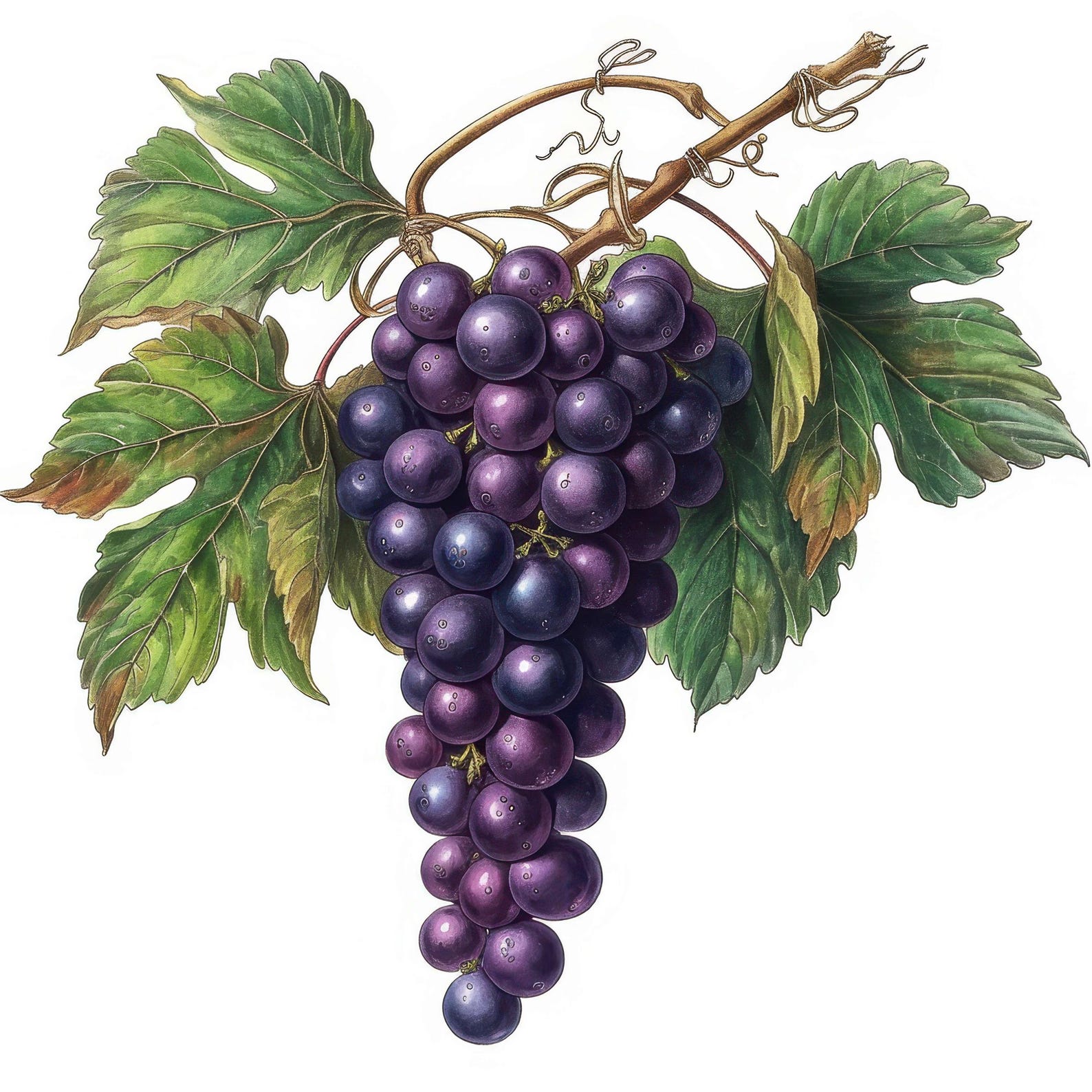 28 Bunch of Grapes Clipart Set, Printable Watercolor Bundle of Grapes ...