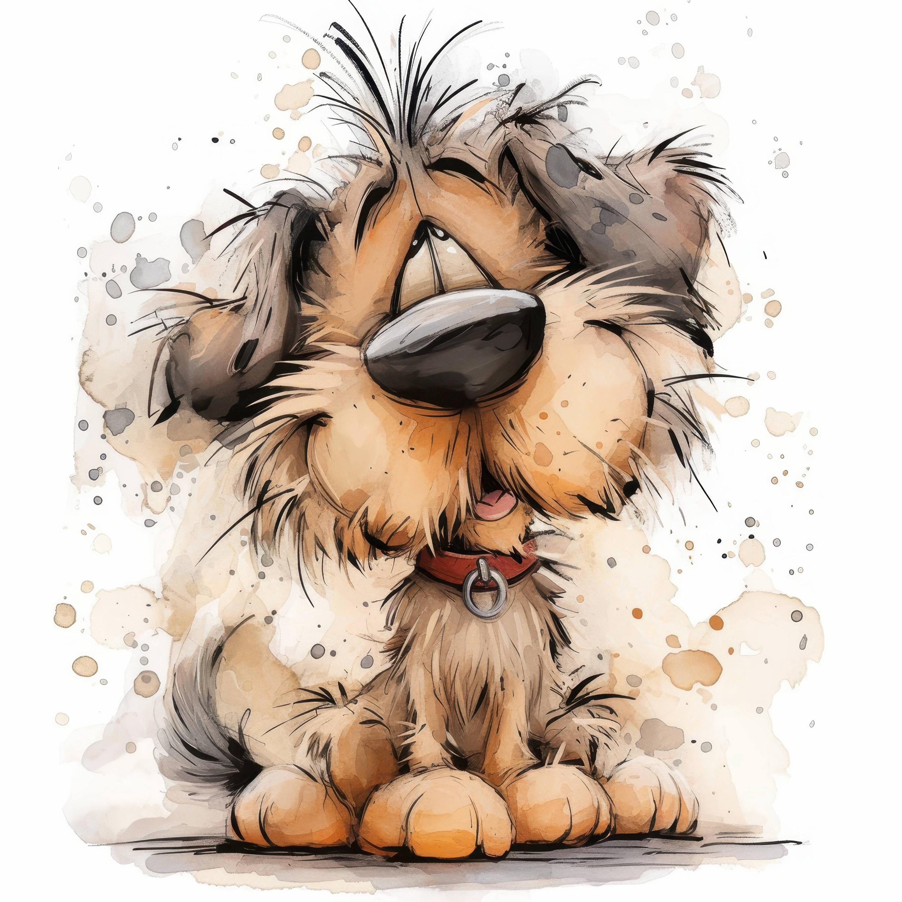 14 Crazy Dog Clipart Bundle, Quirky Dog Designs Illustrations ...