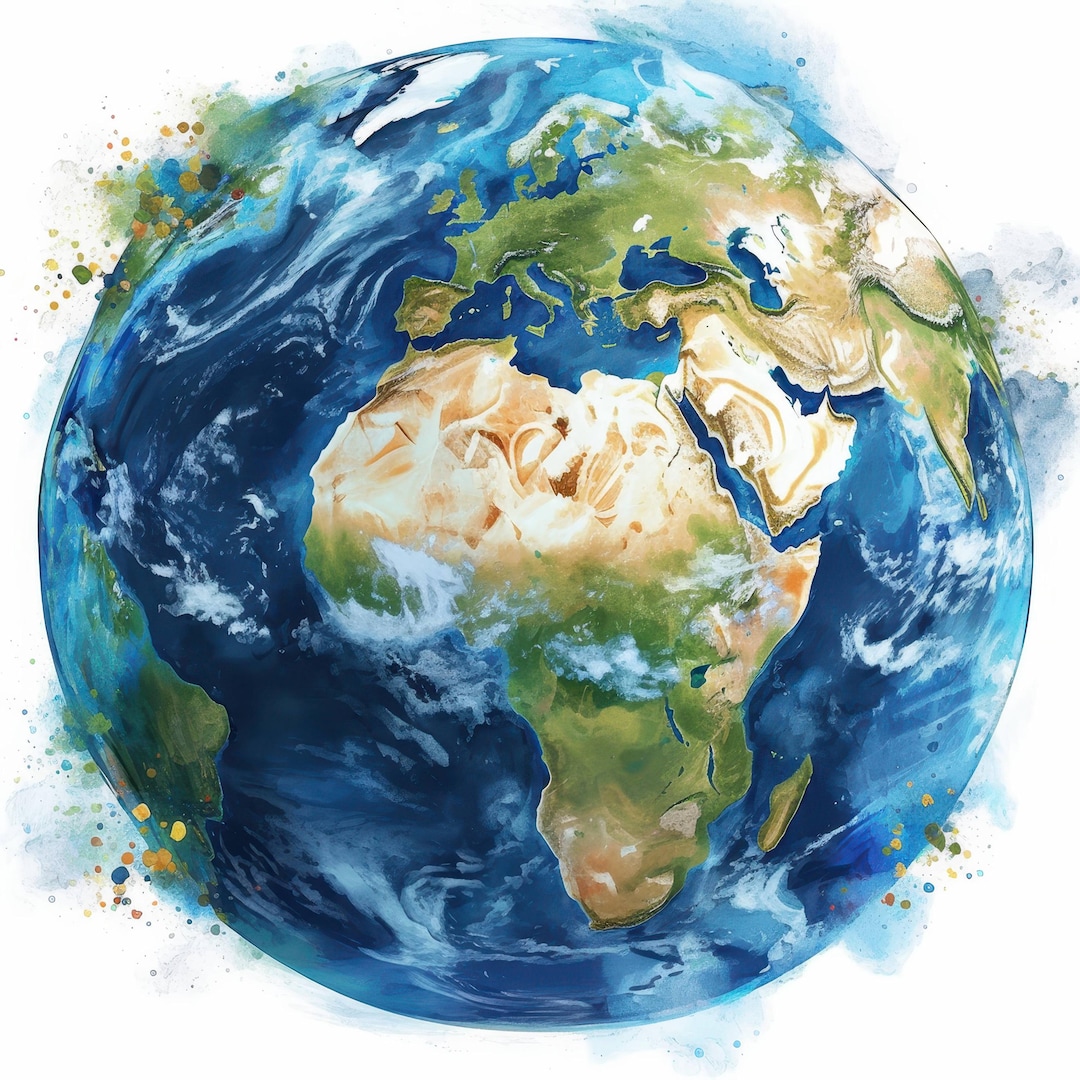 10 Earth From Space Clipart Bundle, World Globe Illustrations ...