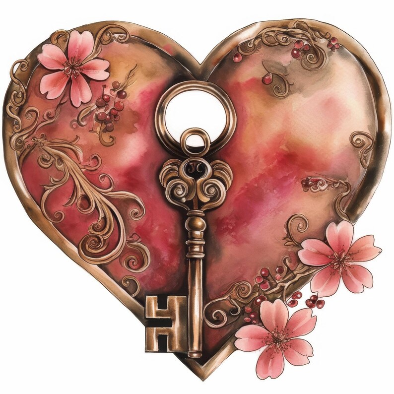 11 Heart Shaped Lock Clipart Bundle, Infinite Love Illustrations ...