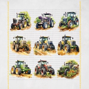 35 Watercolor Farm Tractor Clipart Bundle, Pngs, Farm Tractor ,digital ...
