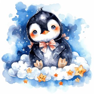 13 Baby Penguin Clipart Bundle, Card Making Illustrations, Printable ...