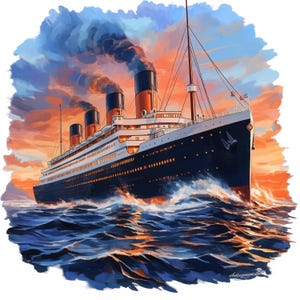 10 Titanic Clipart Bundle, Titanic Prints Images Illustrations ...