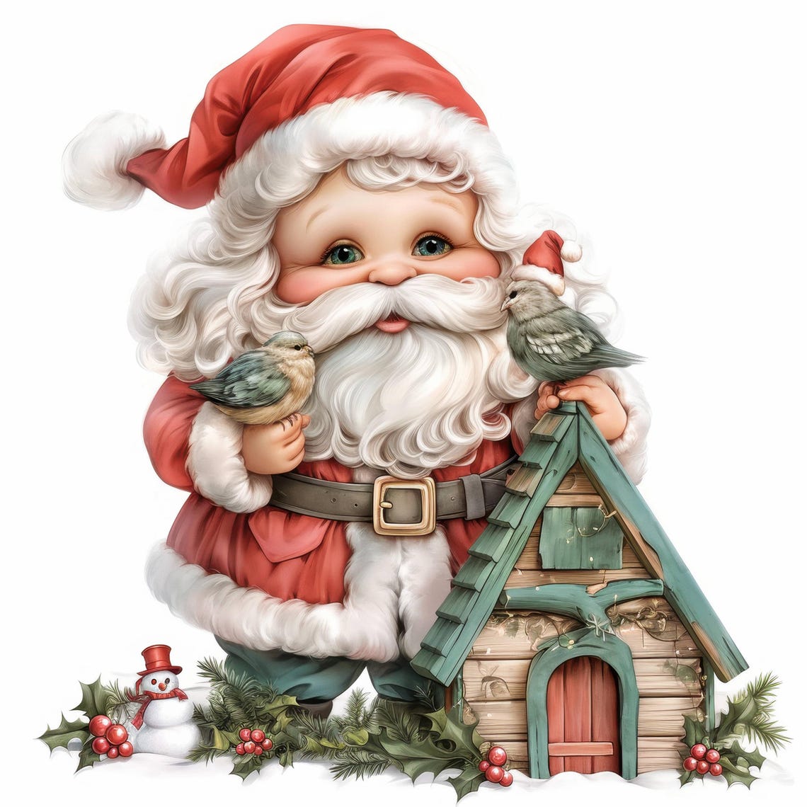 11 Cute Santa Claus Clipart Bundle, Christmas Santa Illustrations ...