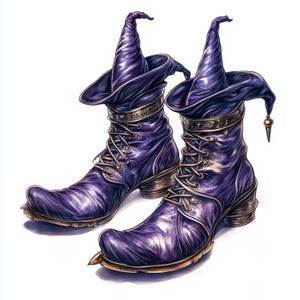 Halloween Witch Shoes Clip Art 11 High Res Watercolor Jpgs Junk ...