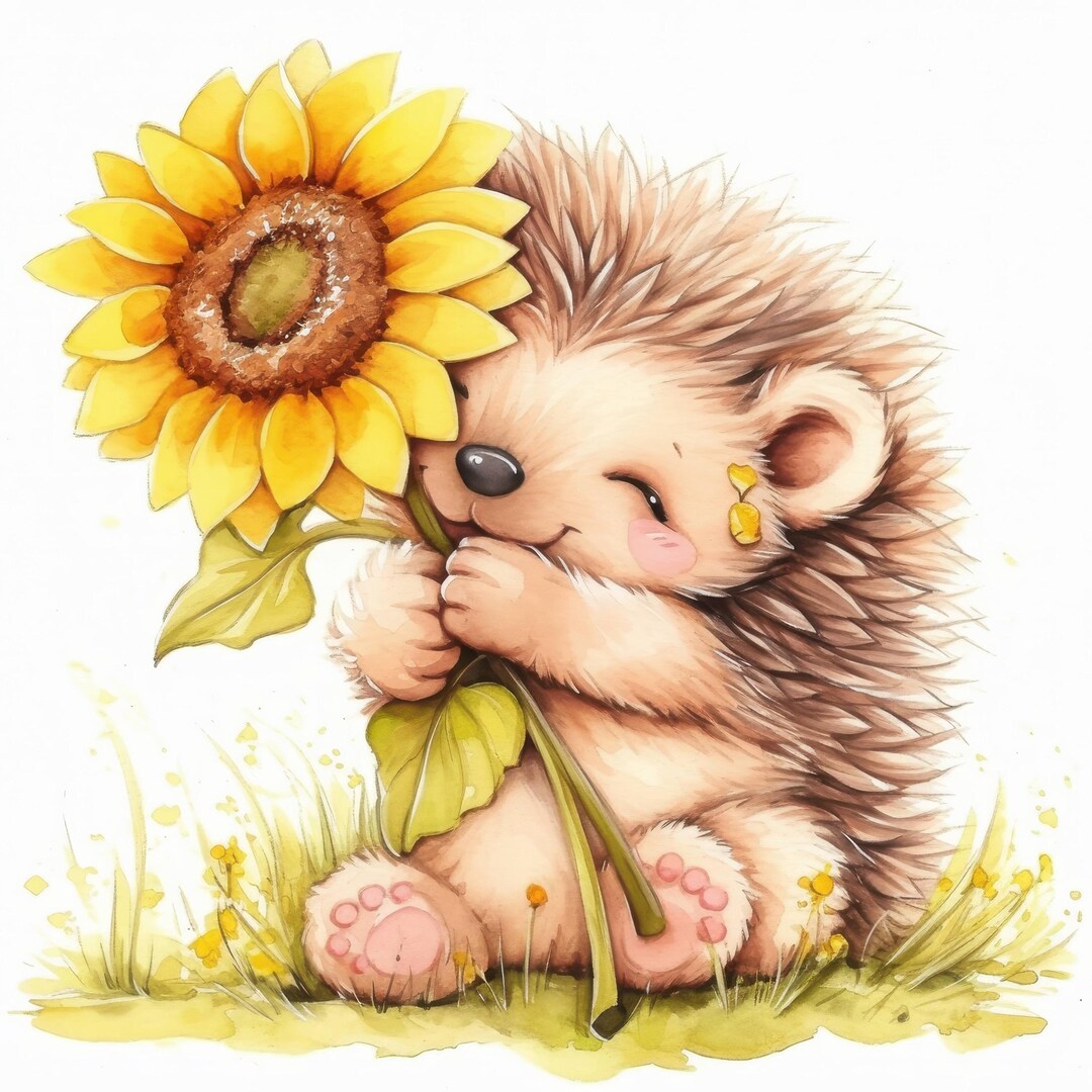 13 Funny Hedgehog Clipart Bundle, Summer Hedgehog Images Prints ...