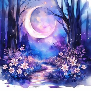 16 Magical Forest Clipart Bundle, Printable Watercolor Enchanted ...