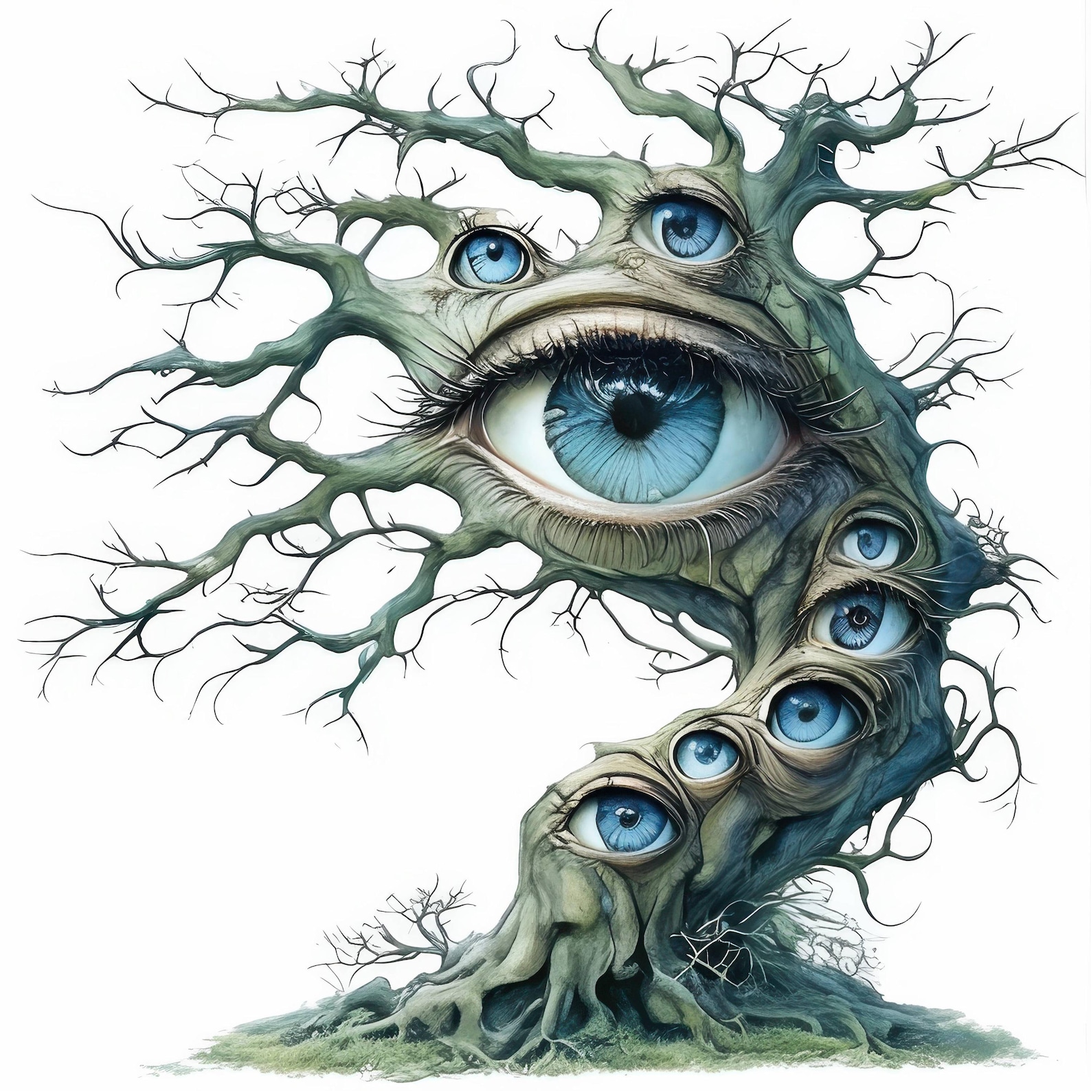 22 Fantasy Tree Eyes Clipart Bundle, Eyes With Tree Illustrations ...