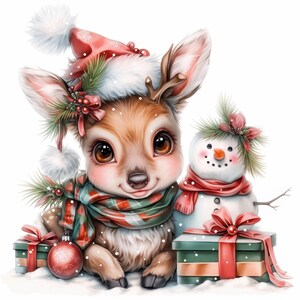 12 Christmas Friends Clipart Bundle, Printable Watercolor Ephemera ...