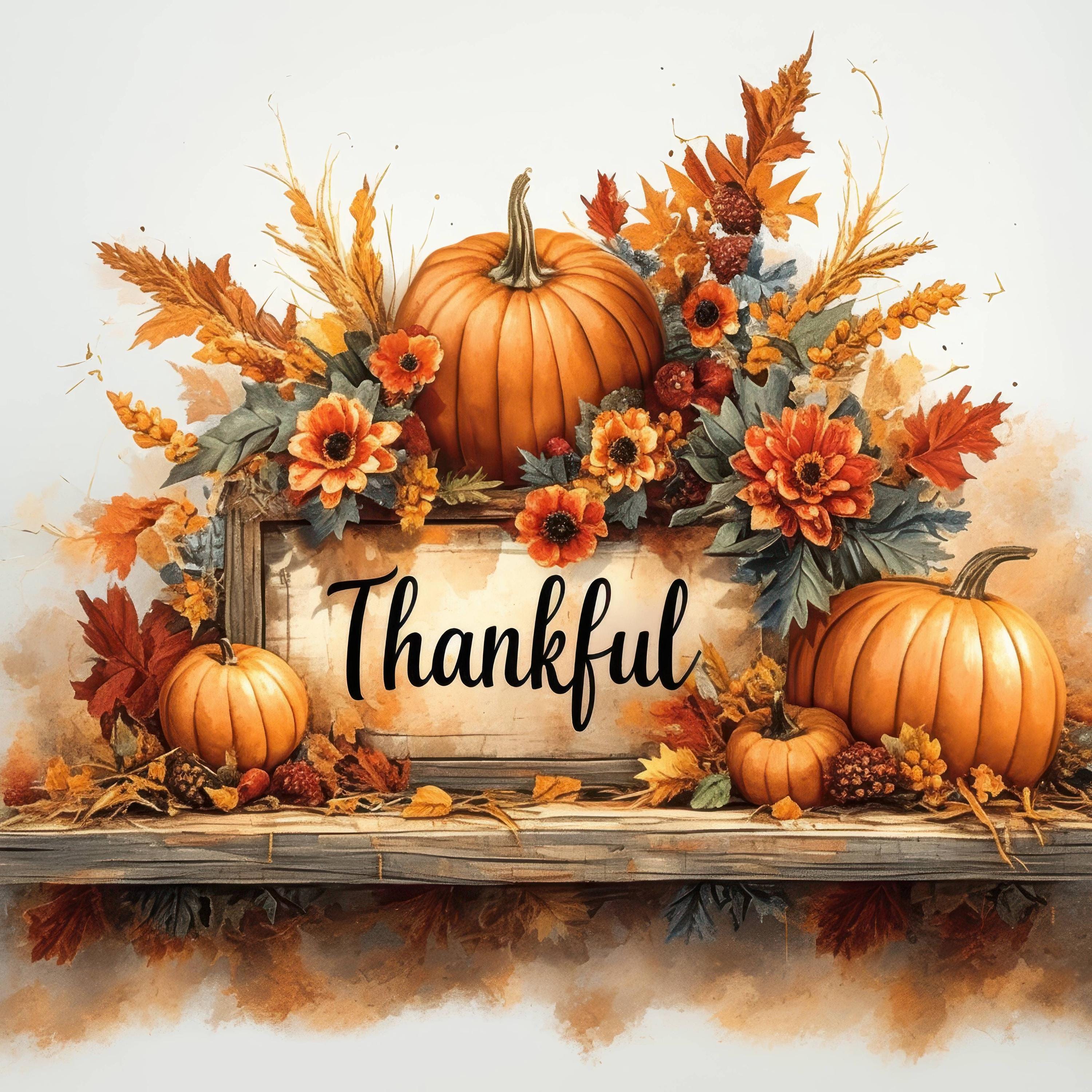 10 Fall Thanksgiving Clipart Bundle 2, Fall Harvest Illustration ...