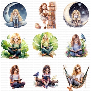 Watercolor Bookworms Clipart | Painted Bookworm Clipart | Bookworm ...