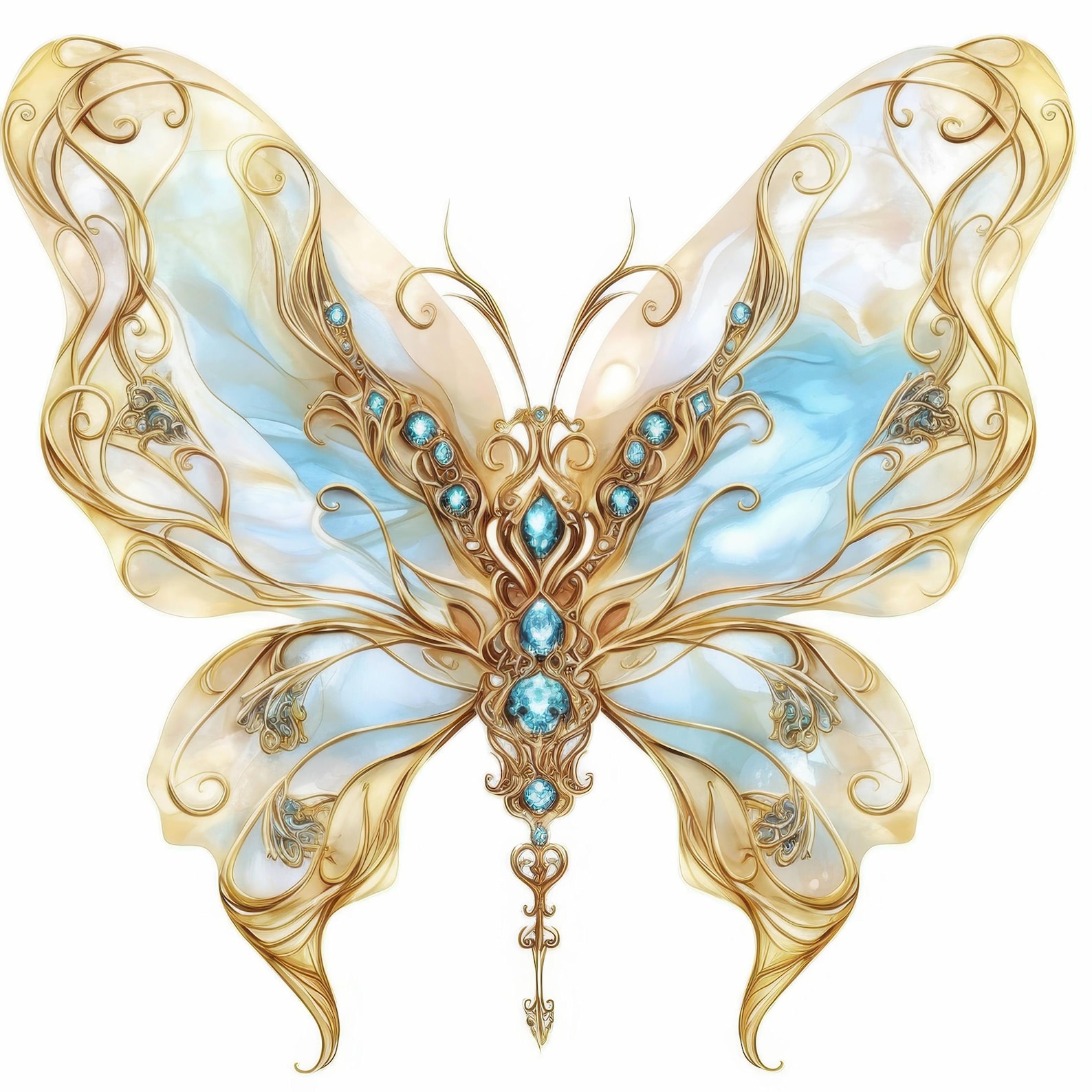 14 Jewel Butterfly Clipart Bundle, Elegant Butterfly Illustrations ...