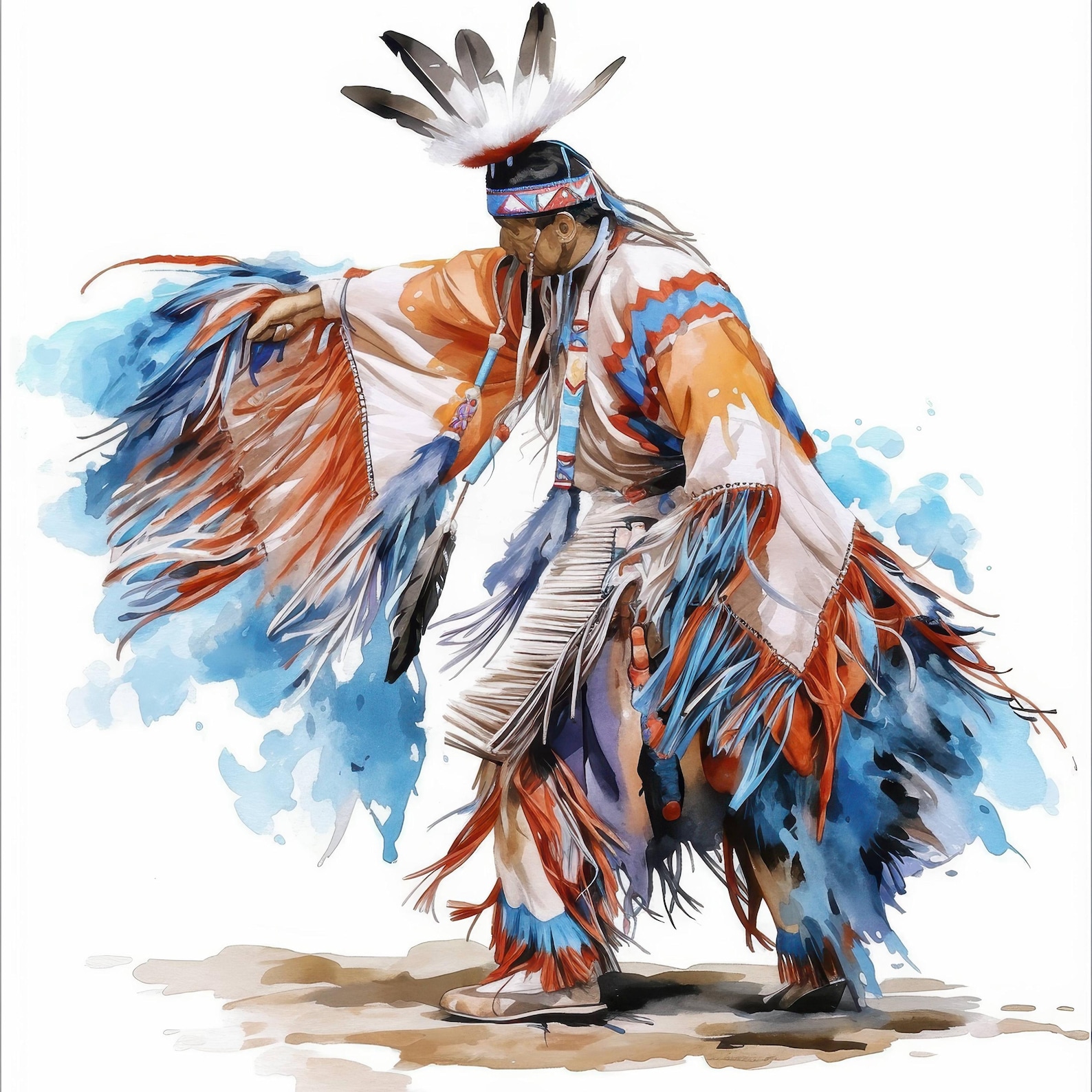 10 Native American Clipart Bundle, Indian Dancer Illustrations ...