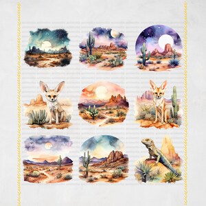 Watercolor Desert Landscapes Clipart Bundle, Landscape Clipart Set ...