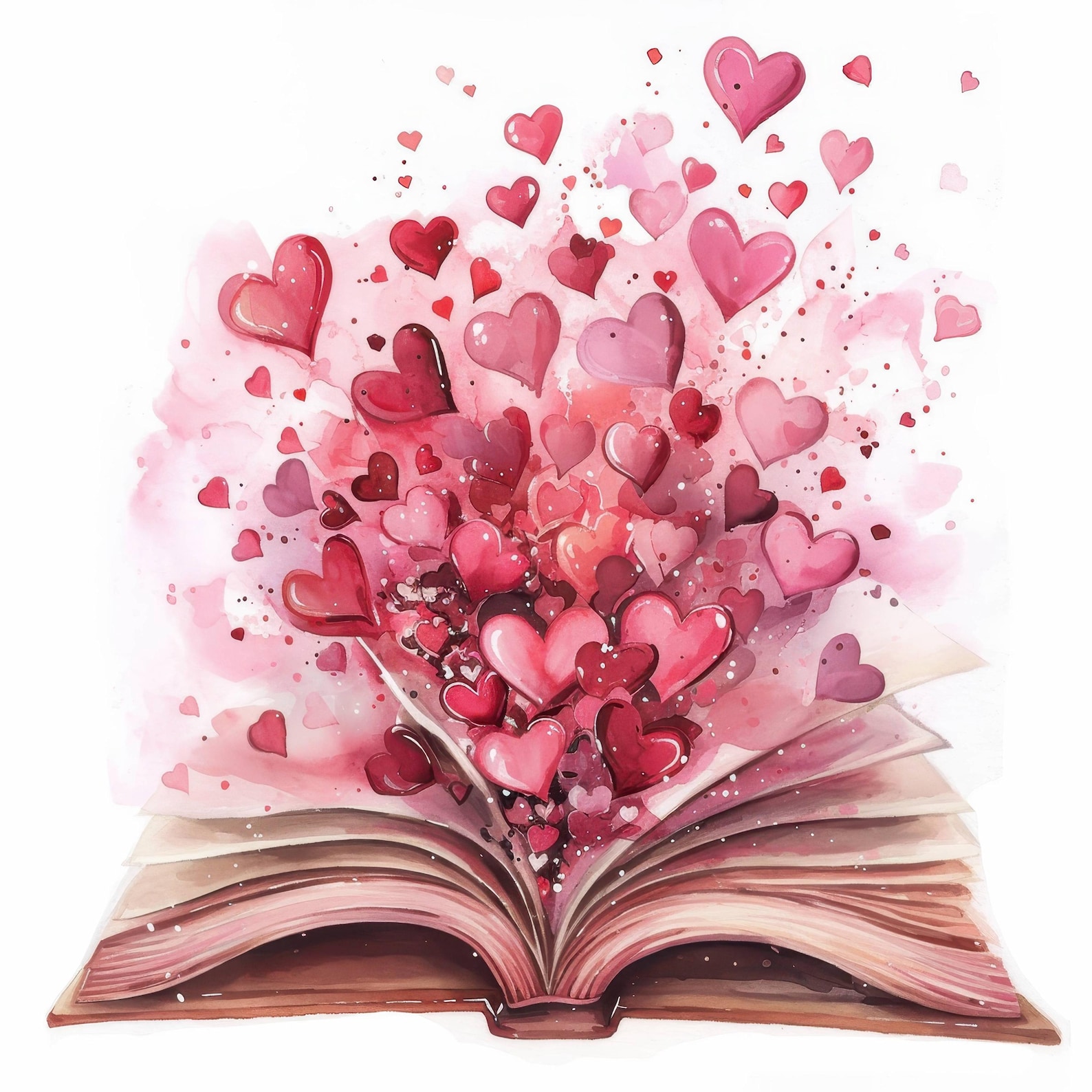14 Open Love Book Clipart Bundle, Romantic Book Illustrations ...