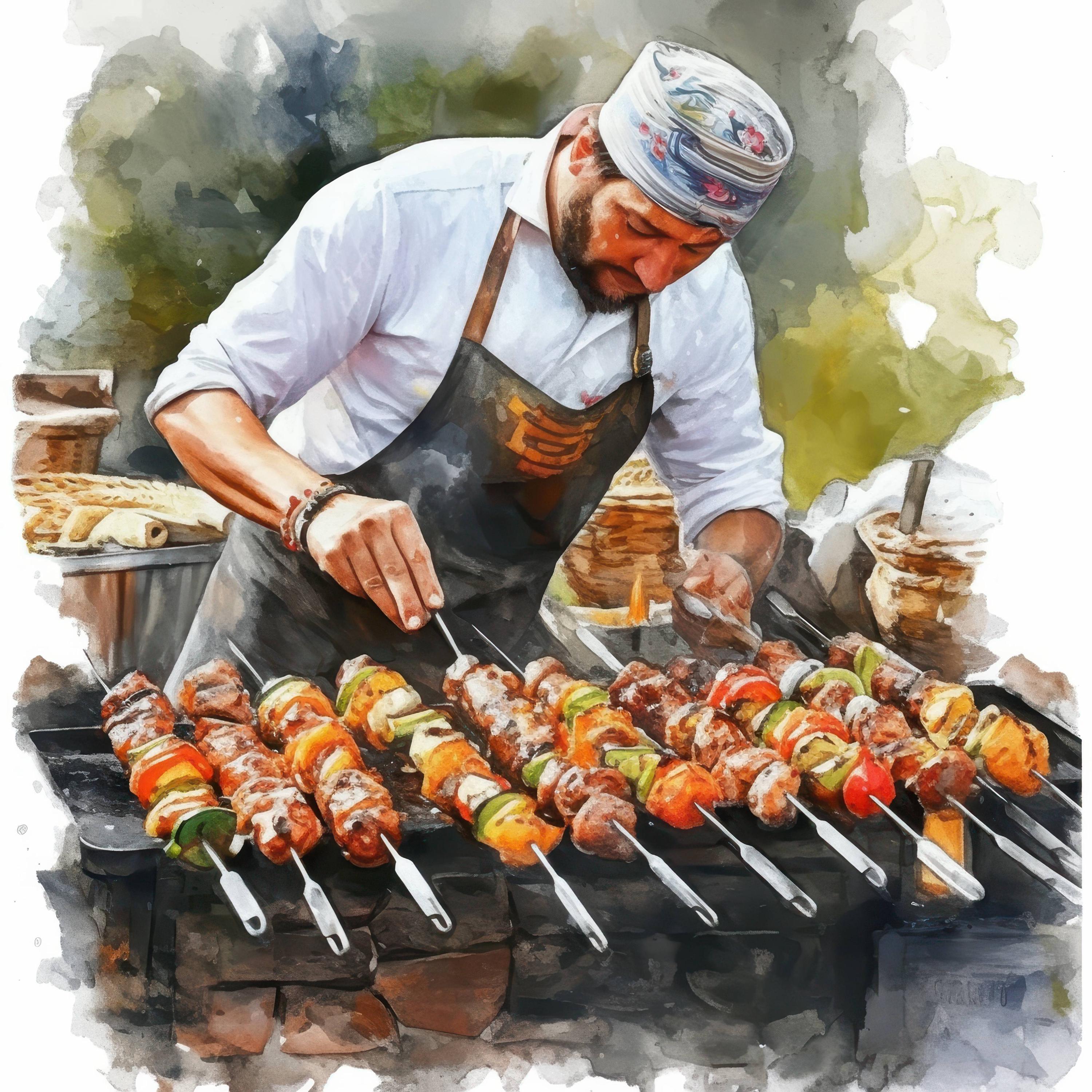 19 Grilling Man Clipart Set, BBQ Party Image Illustrations, Printable ...