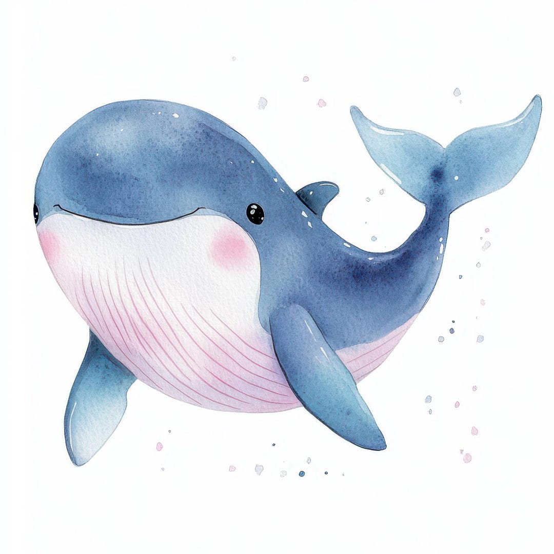 20 Cartoon Whale Clipart Bundle, Whale Illustration, Printable ...