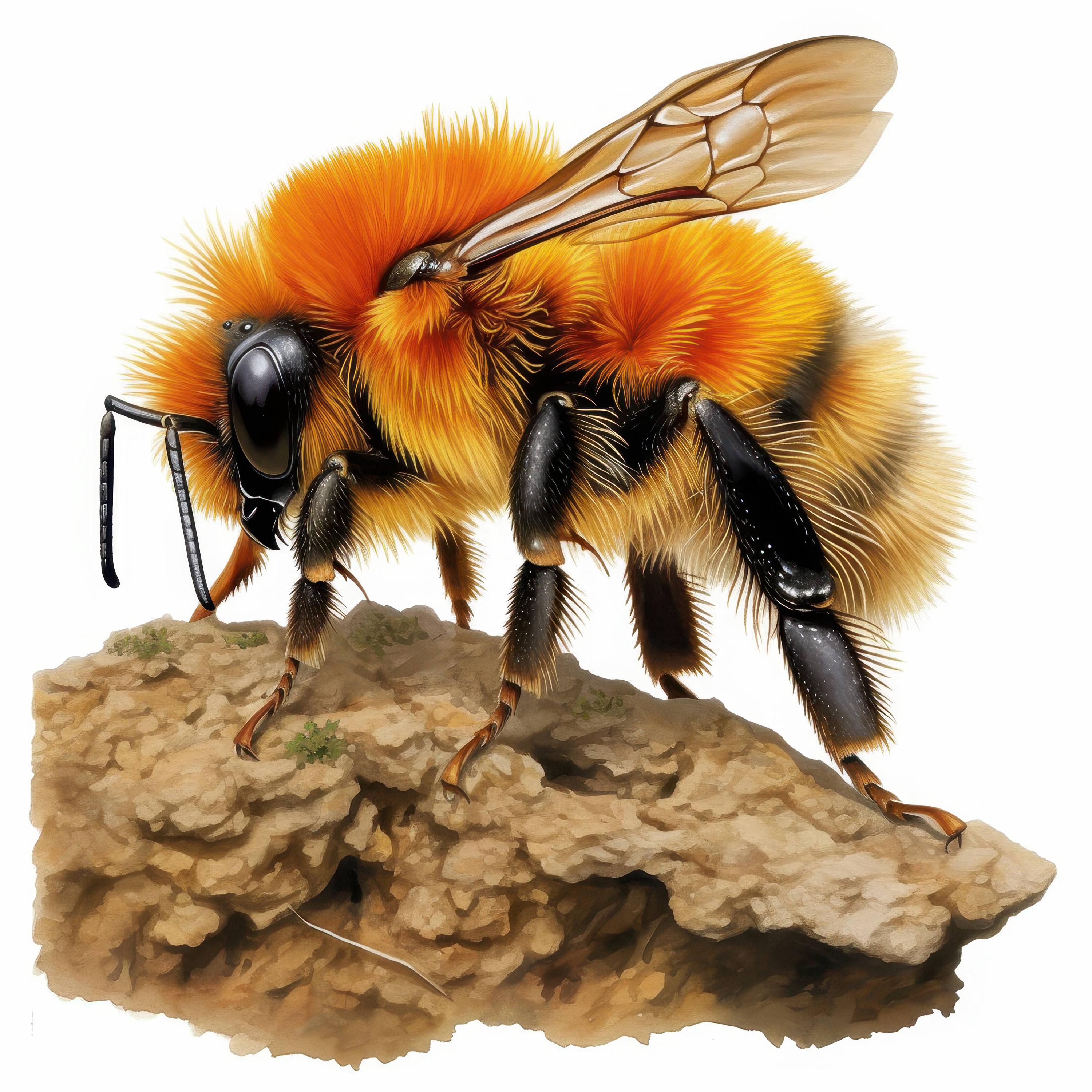 14 Fluffy Bees Clipart Bundle, Bee in Nature Illustration, Printable ...