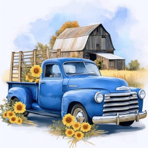 13 Rustic Farm Truck Clipart Bundle, Vintage Truck Illustrations ...