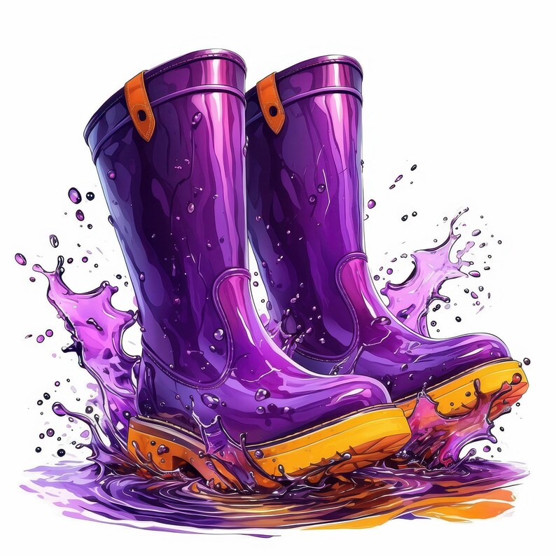 18 Colorful Rain Boots Clipart Bundle, Rain Boots Illustrations ...