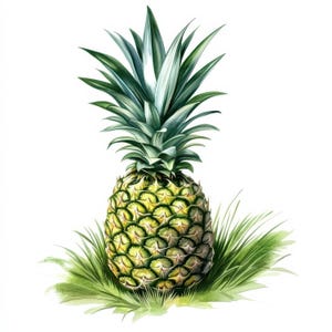 19 Realistic Pineapple Clipart Bundle, Printable Watercolor Fruit ...