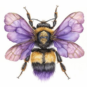 13 Purple Bees Clipart Bundle, Purple Bee Image Illustrations ...