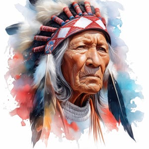 16 Native American Indian Chef Clipart Bundle, Watercolor Printable ...