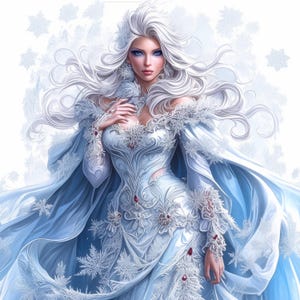 12 Snow Princess Clipart Bundle, Winter Princess Prints Illustrations ...