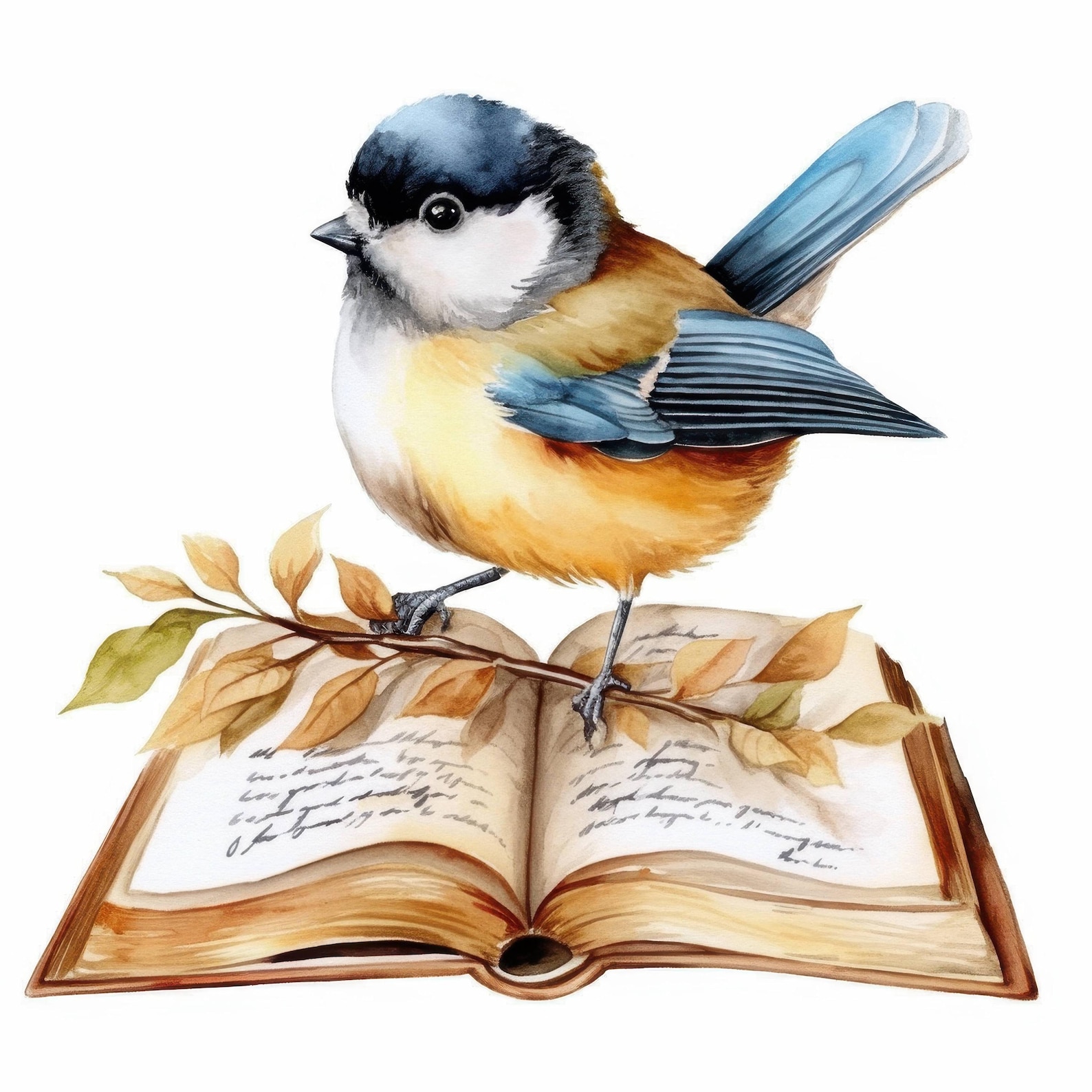 12 Bird Reading Book Clipart Set, Whimsical Illustrations, Printable ...