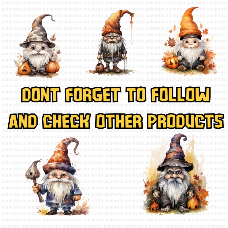 Watercolor Halloween Gnomes Clipart Bundle, Spooky Gnome Illustrations ...