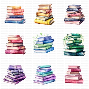 Watercolor Books Clipart | Painted Book Clipart | Book, Reading ...