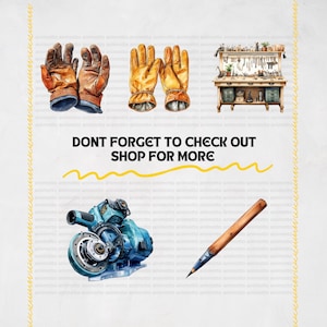 Watercolor Tools Clipart Bundle, Mechanic Tool Clipart, Hand Tool PNG ...