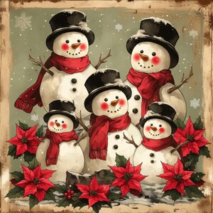 12 Snowman Friends Clipart Bundle, Winter Snowman Illustrations ...