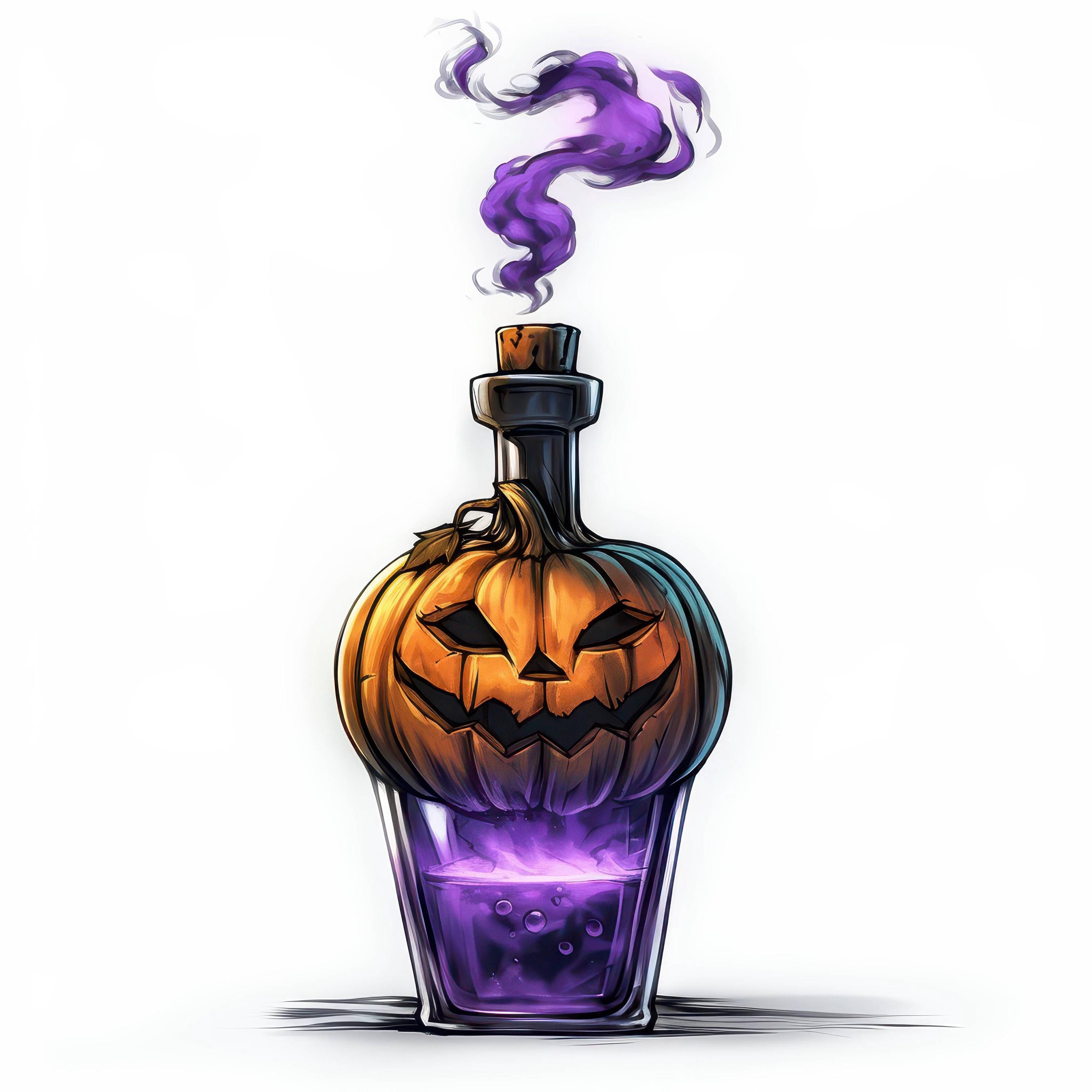 13 Halloween Potions Clipart Bundle, Elixir Illustration, Card Making ...