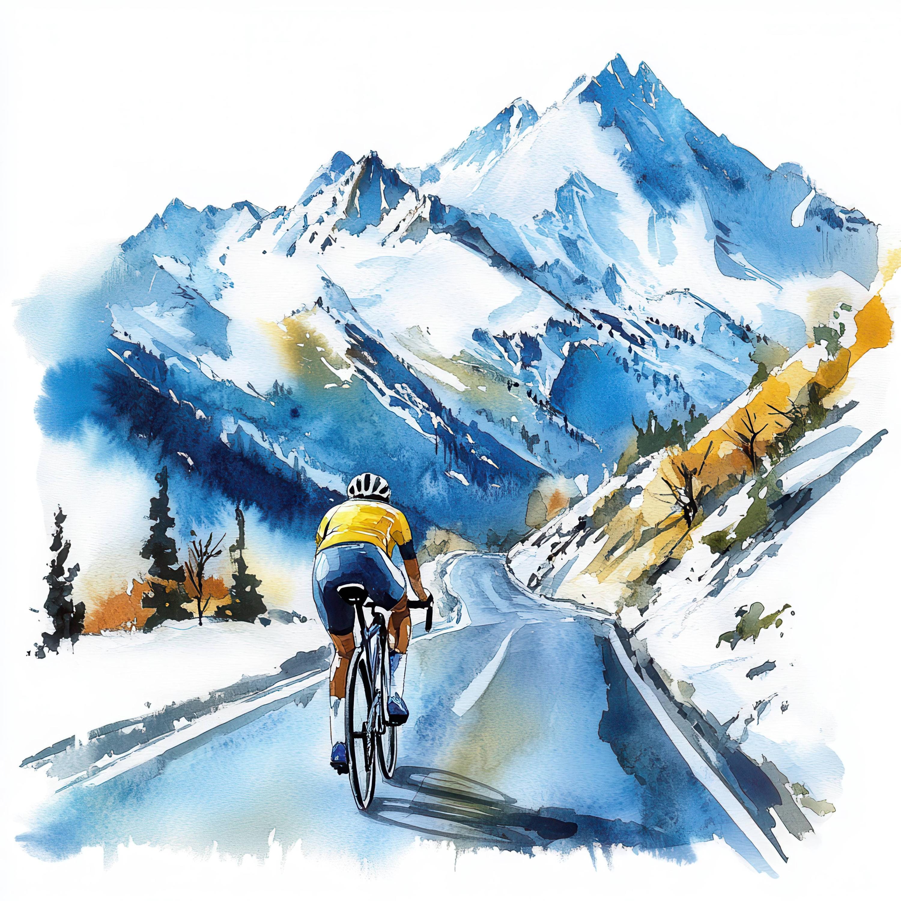 18 Cycling Clipart Bundle, Cycling Mountains, Cycling Sport, Printable ...
