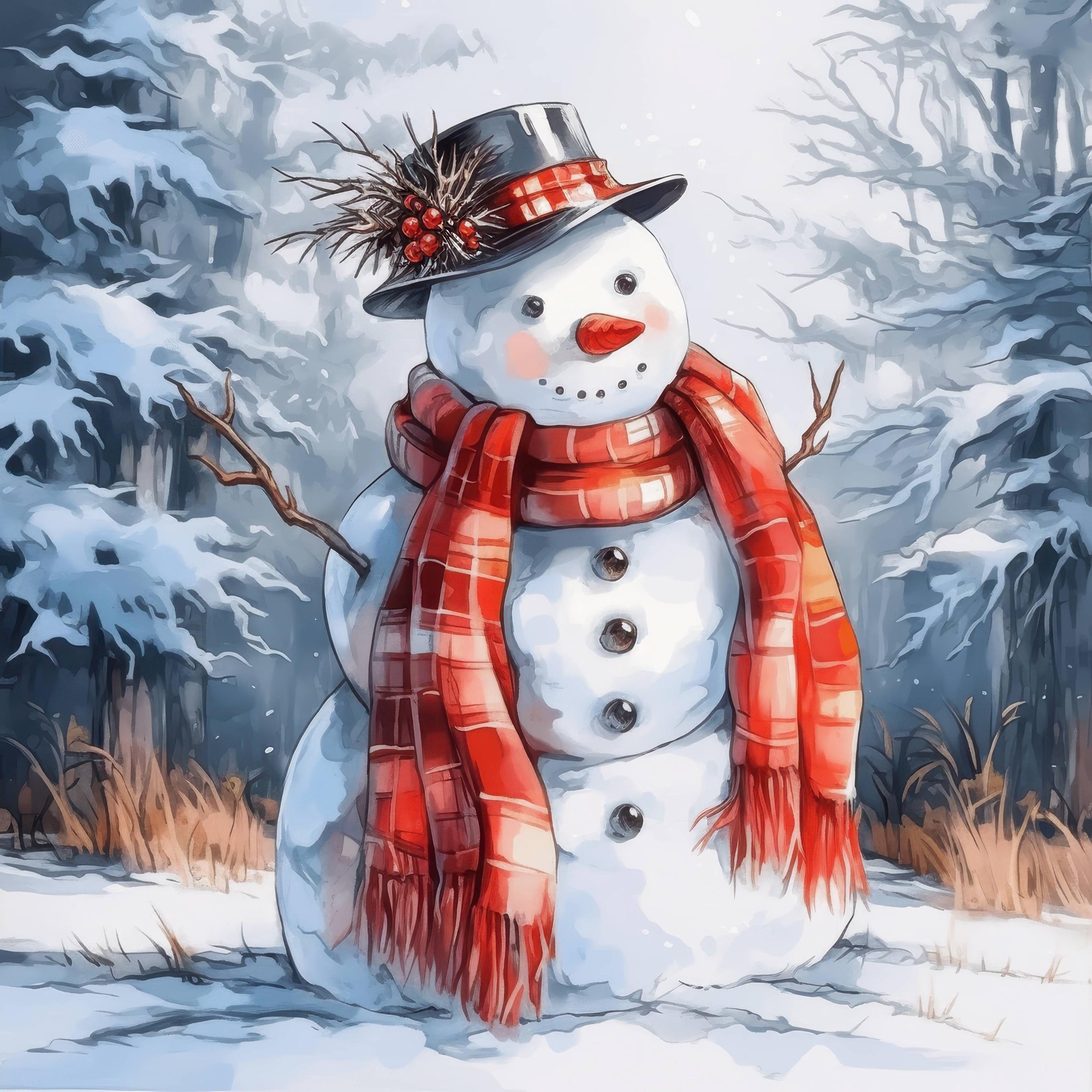 10 Snowman in Winter Clipart Bundle, Snowman Images Illustration ...