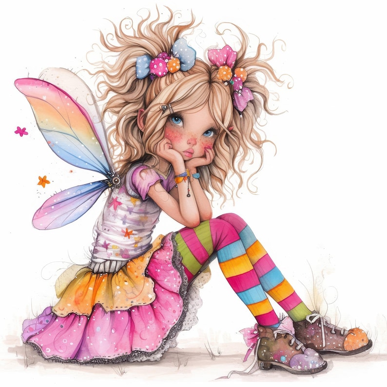15 Whimsical Fairy Clipart Bundle, Cute Fairies Illustrations ...