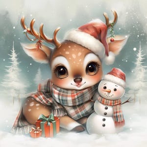 12 Christmas Friends Clipart Bundle, Printable Watercolor Ephemera ...