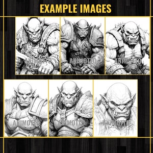 70 Fierce Orcs Coloring Page Book, Adults Kids Instant Download ...