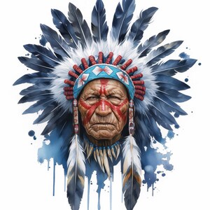 16 Native American Indian Chef Clipart Bundle, Watercolor Printable ...