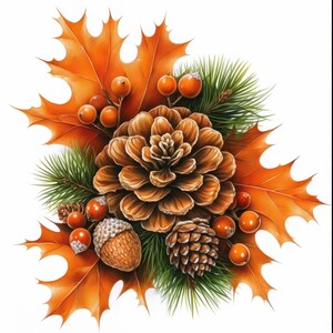 16 Autumn Fall Cluster Clipart Bundle, Fall Illustration, Printable ...