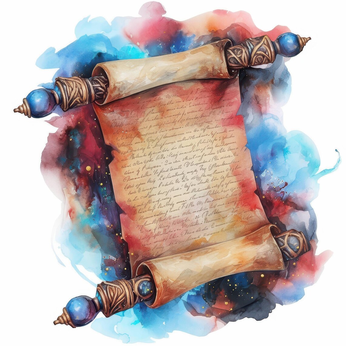 18 Magical Scroll Clipart Bundle, Enchanted Paper Illustrations ...
