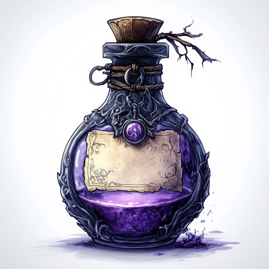 15 Poison Potion With Label Clipart Illustration Bundle, Printable ...