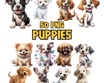 Watercolor Puppies Clipart Painted Puppy Clipart Puppy Illustrations ...