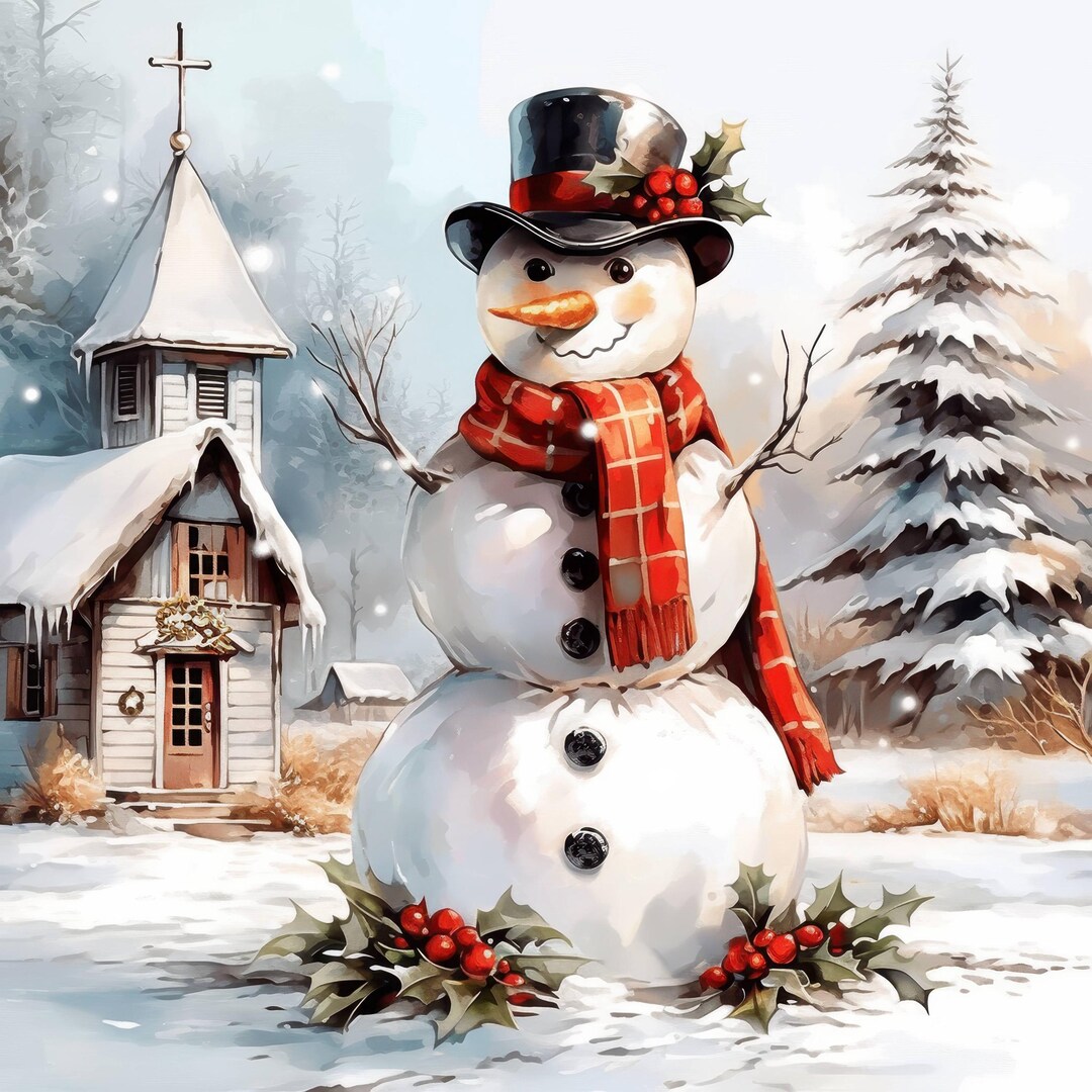 10 Snowman in Winter Clipart Bundle, Snowman Images Illustration ...