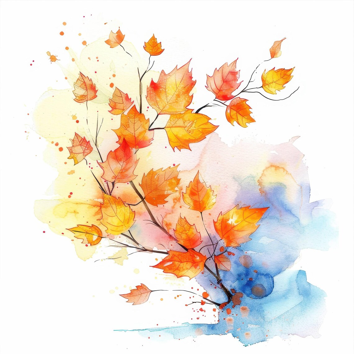 10 Autumn Leaves Clipart Bundle, Fall Leaves Illustrations, Printable ...