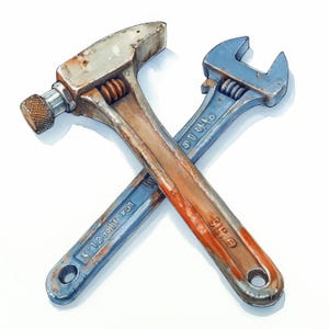 16 Crossed Hammer Clipart Bundle, Tools and DIY Illustrations ...
