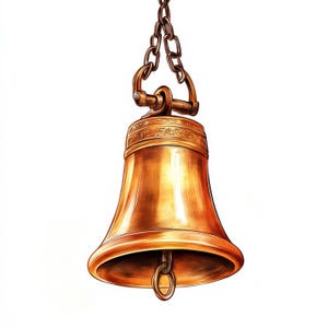 15 Orange Bells Clipart Bundle, Printable Watercolor Vintage Bell ...