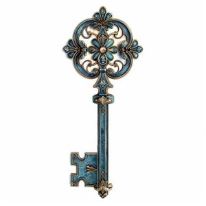 21 Celestial Gold Blue Keys Clipart Bundle, Printable Watercolor ...